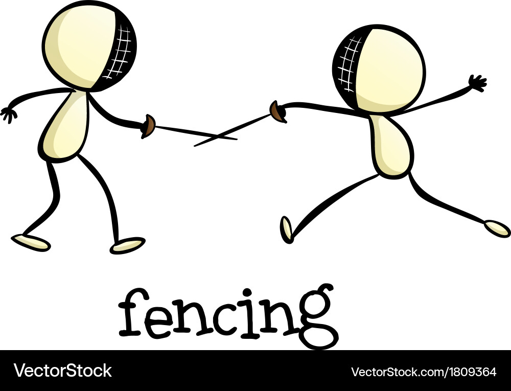 Fencing activity Royalty Free Vector Image - VectorStock