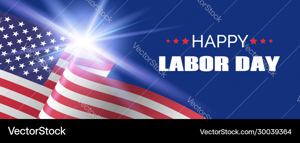 Happy labor day banner long Royalty Free Vector Image