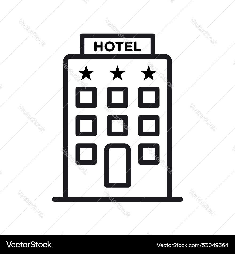 Hotel icon isolated on white background Royalty Free Vector