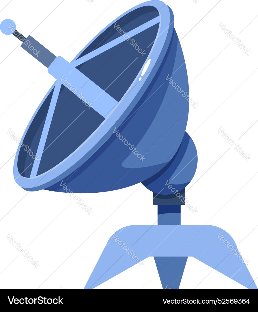 Large satellite dish is receiving or transmitting Vector Image