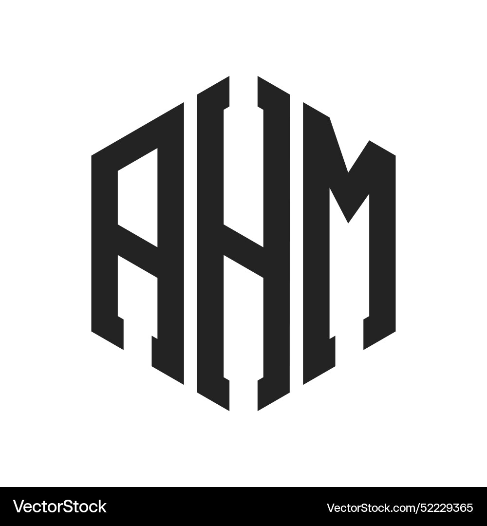 Ahm logo design initial letter monogram Royalty Free Vector