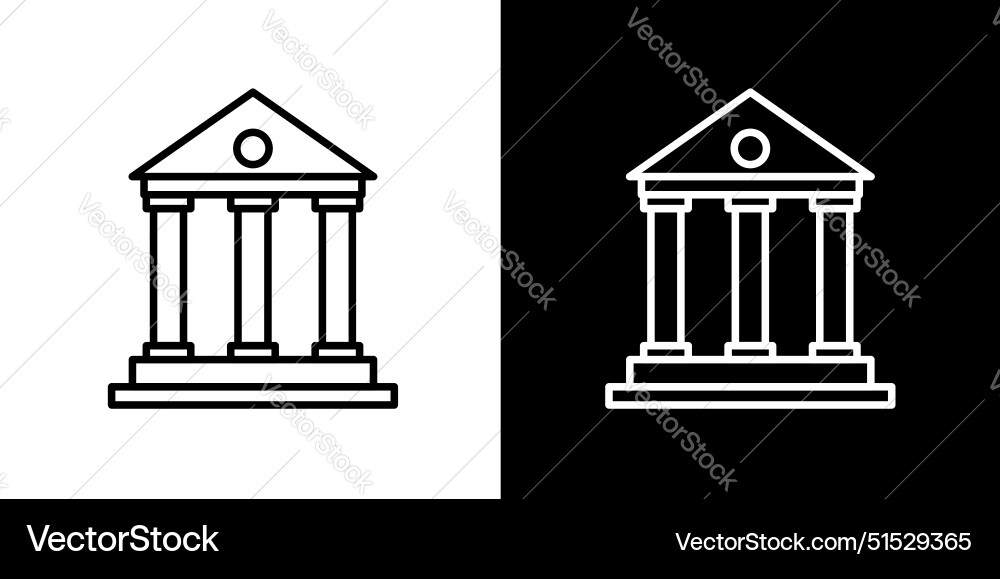 Bank icon set financial institution building Vector Image