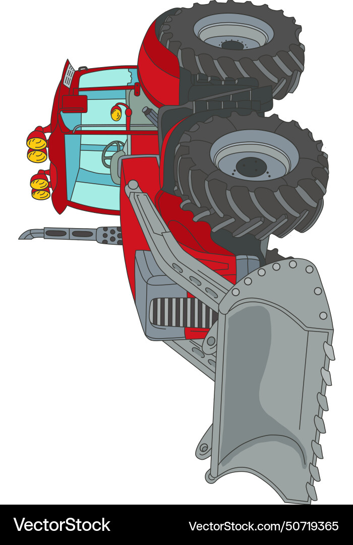 Color drawing of a tractor Royalty Free Vector Image