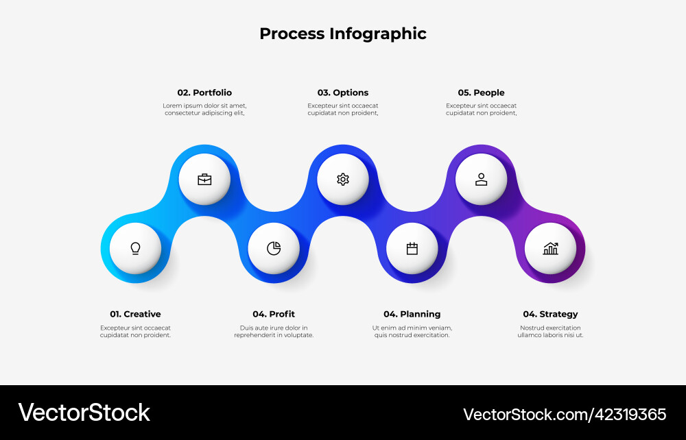Concept of 7 steps business development process Vector Image