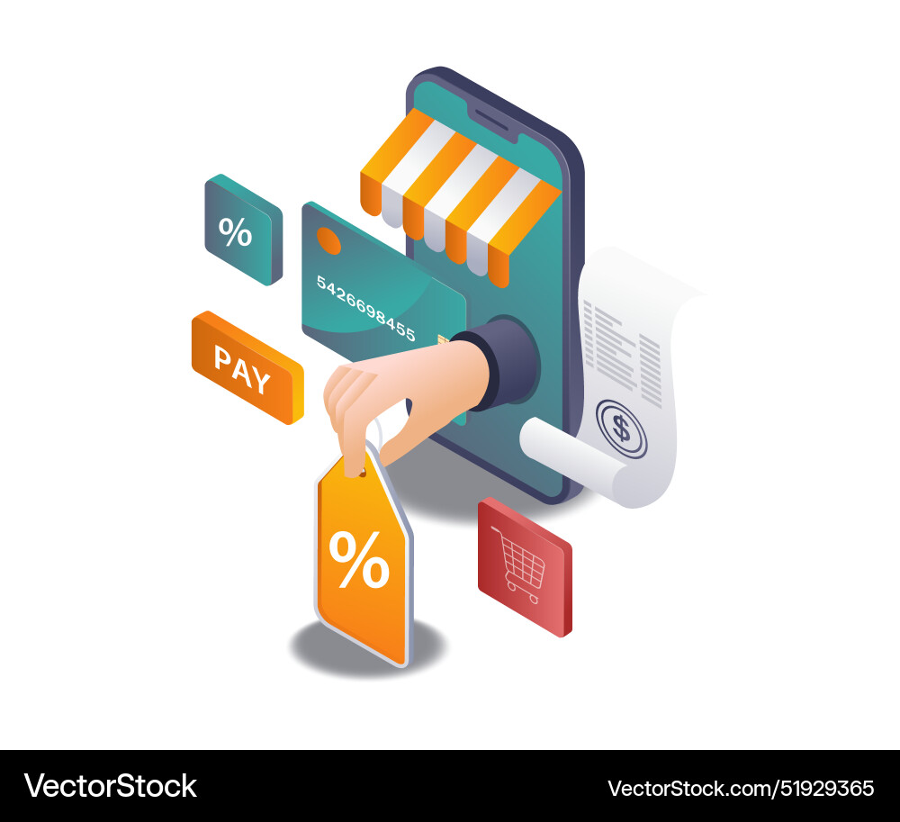 Discount promotions for online shopping Royalty Free Vector