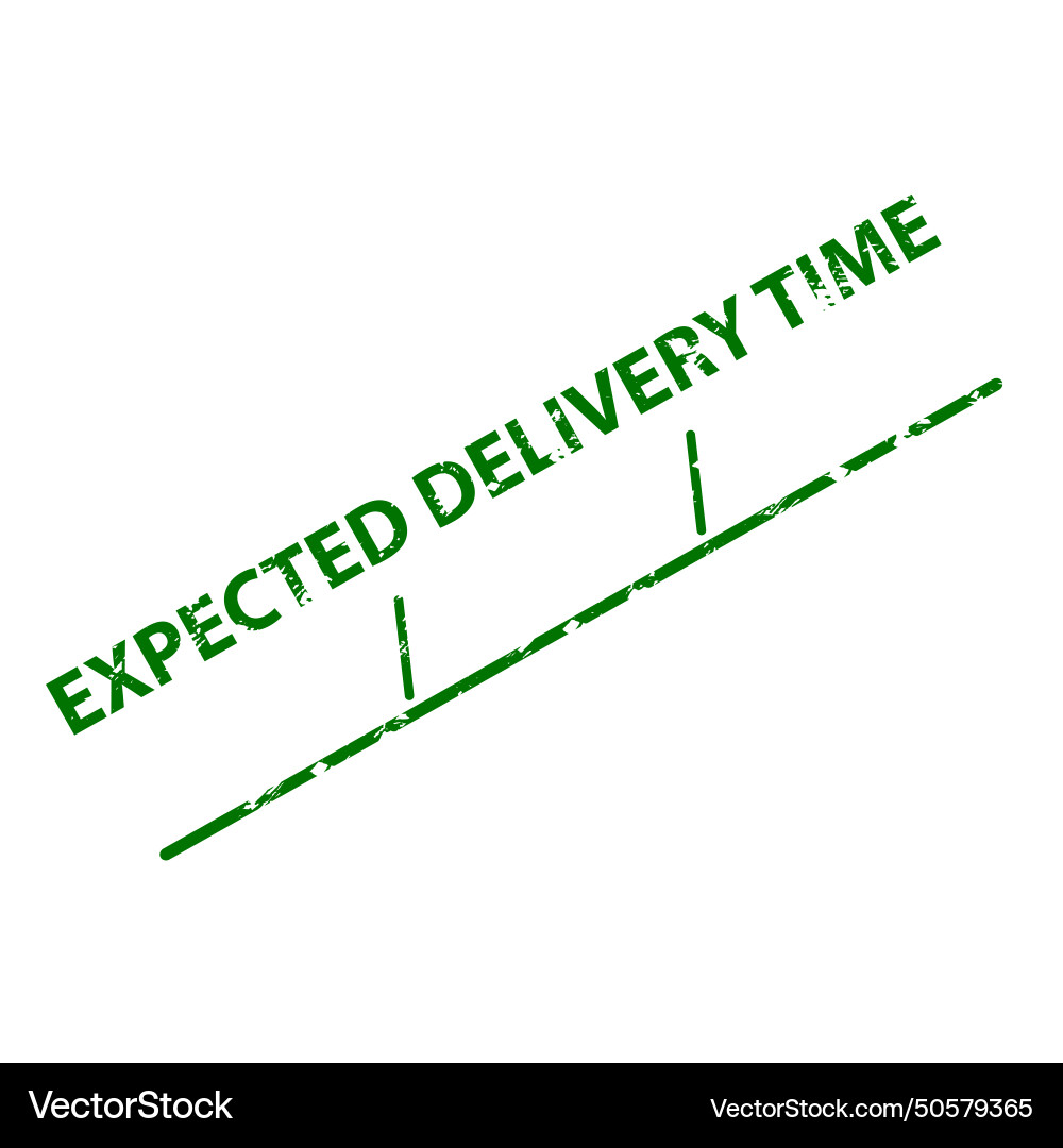Expected delivery time template rubber stamp Vector Image
