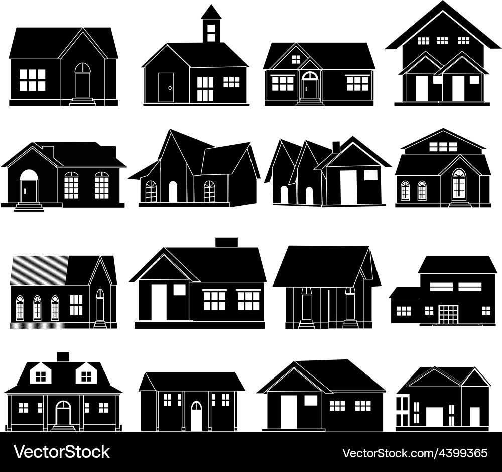 House icons set Royalty Free Vector Image - VectorStock