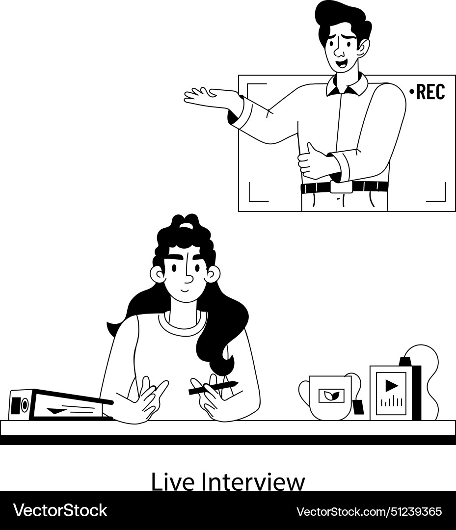Live interview Royalty Free Vector Image - VectorStock