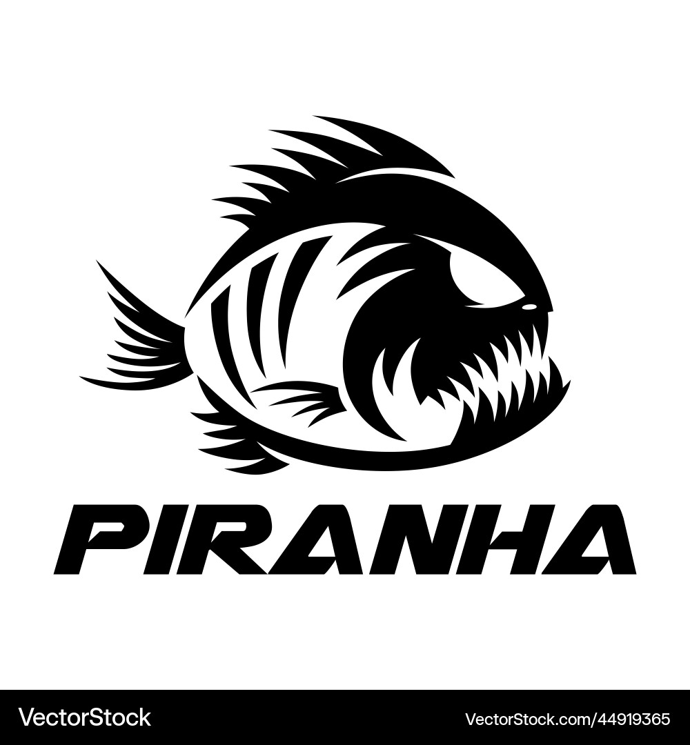 Modern fish predator piranha logo Royalty Free Vector Image
