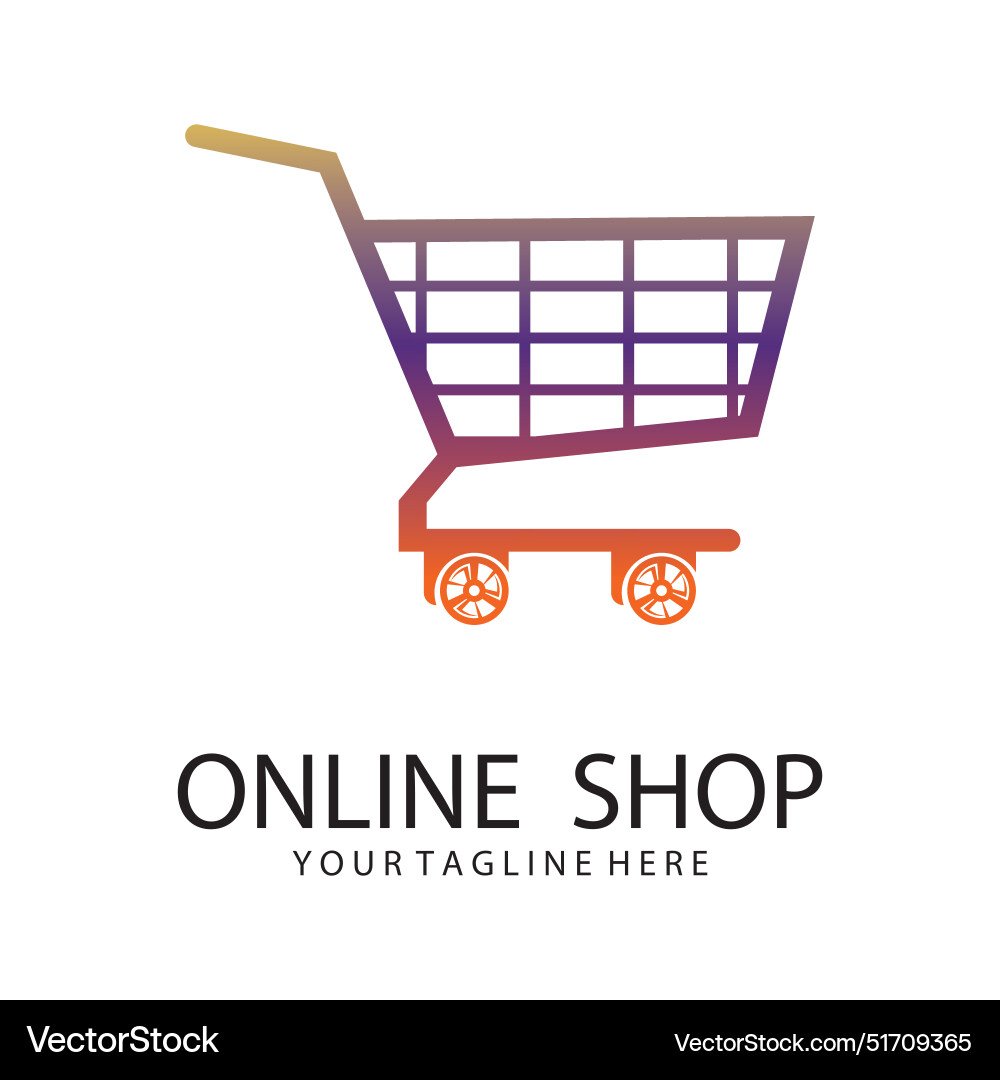Online shop logo template Royalty Free Vector Image