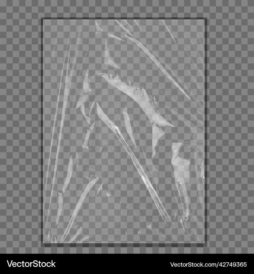 Realistic plastic wrap texture polyethylene cover Vector Image
