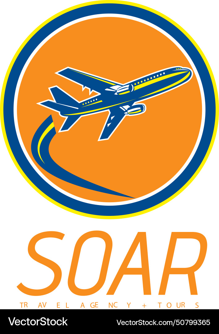 Soar travel agency tours logo Royalty Free Vector Image