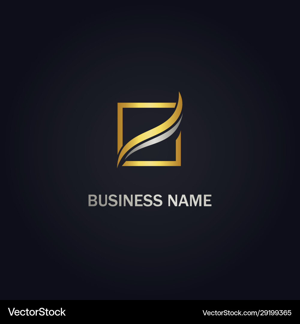 Square wave abstract business gold logo Royalty Free Vector