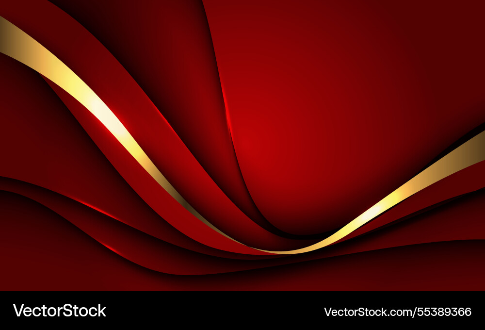 Abstract red gold line dynamic luxury curve Vector Image