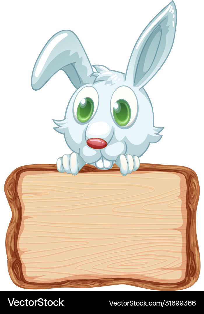 Board template with cute rabbit on white Vector Image