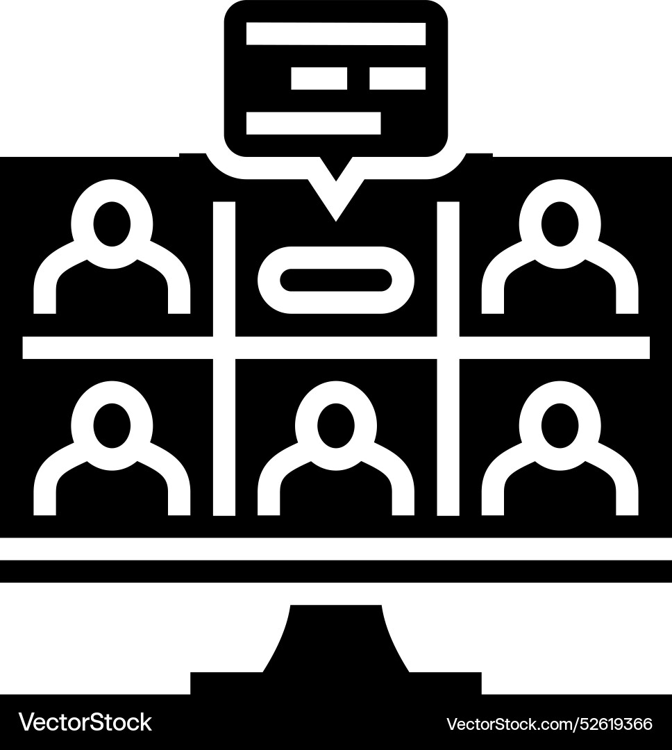 Breakout sessions virtual conference glyph icon Vector Image