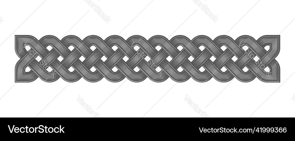 Celtic weaving interlaced border Royalty Free Vector Image