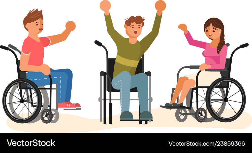 Equal opportunity happy group of students Vector Image