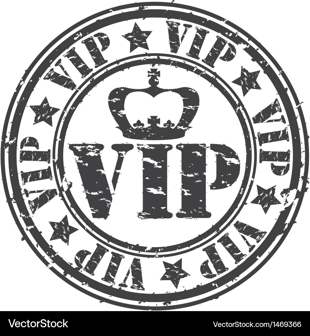 Grunge vip rubber stamp Royalty Free Vector Image