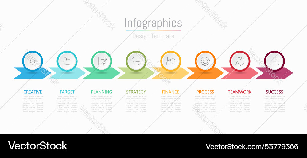 Infographic Data Elements - 8 Options Royalty Free Vector