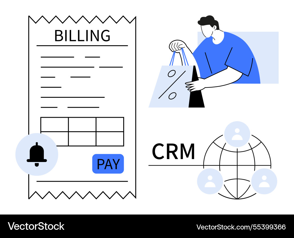 Integrating billing customer relationship Vector Image