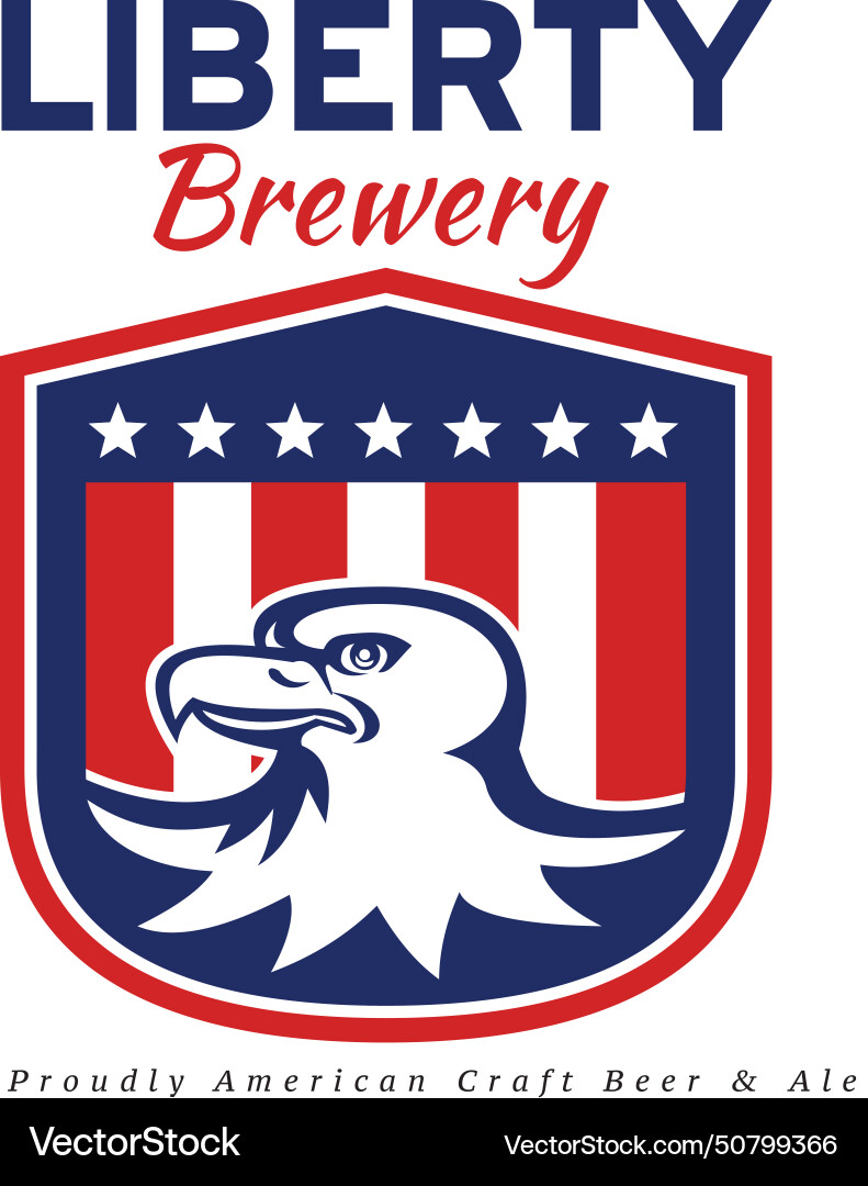 Liberty brewery american craft beer logo Vector Image