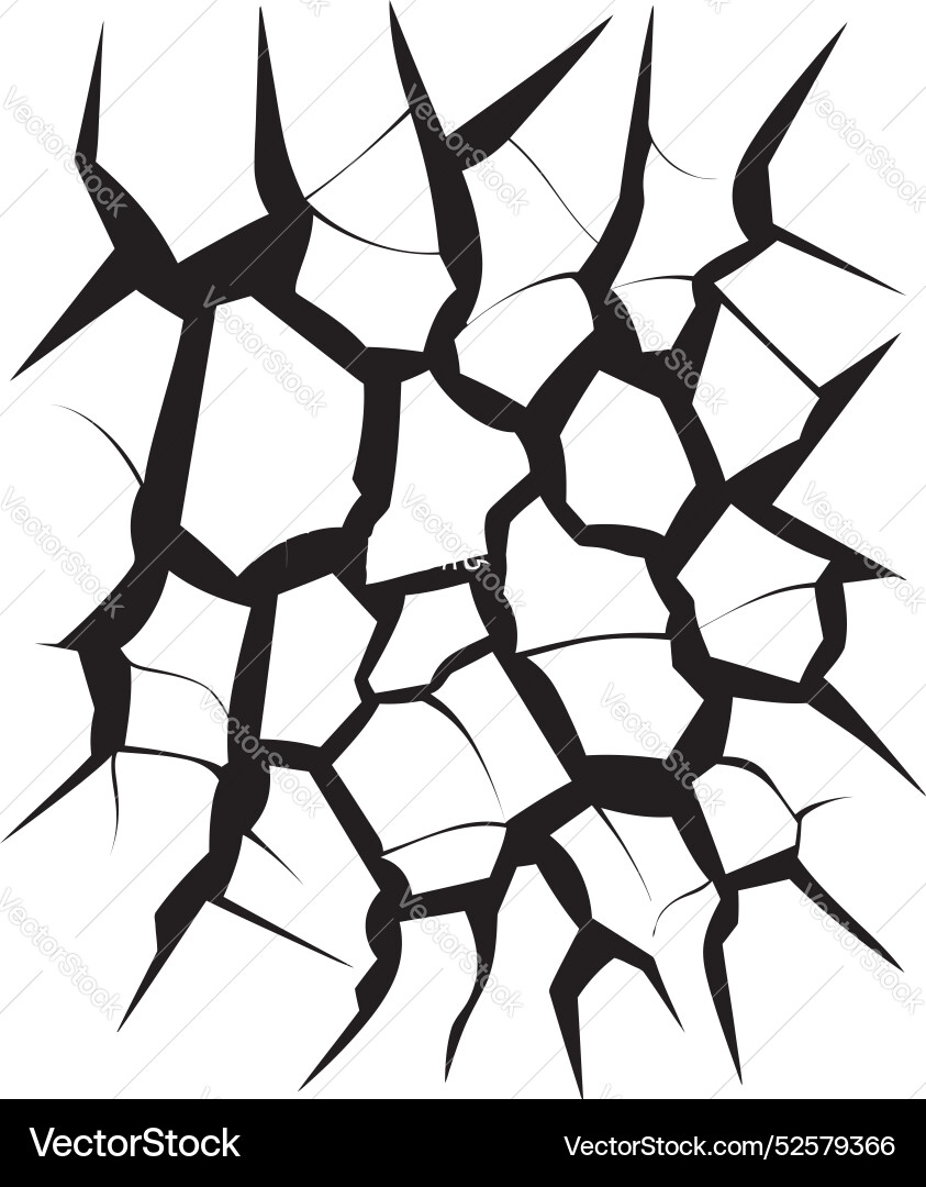 Linefracture hand drawn crack icon inkshatter Vector Image