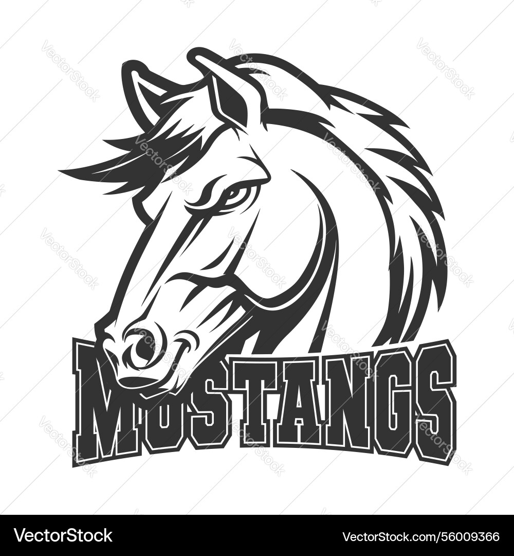 Mustangs clip art design mascot Royalty Free Vector Image