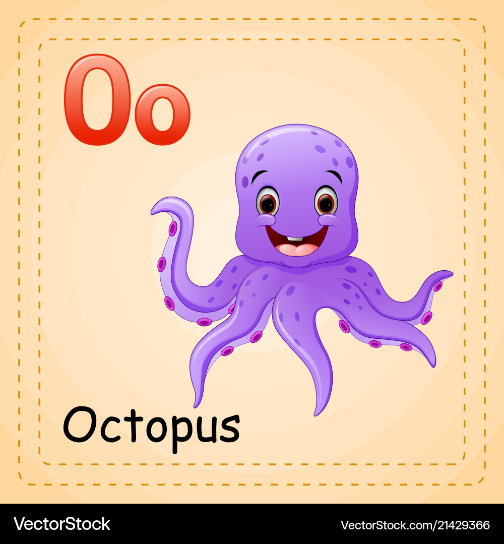 Ocean Animals: Octopus Alphabet – Royalty-Free Vector | VectorStock