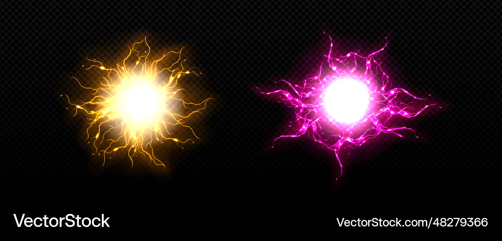 Realistic bolt circle with lightning explosion Vector Image
