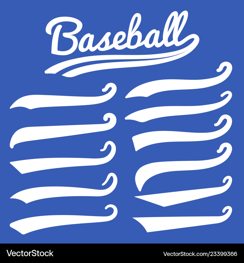 Swash and swoosh vintage swashes baseball Vector Image
