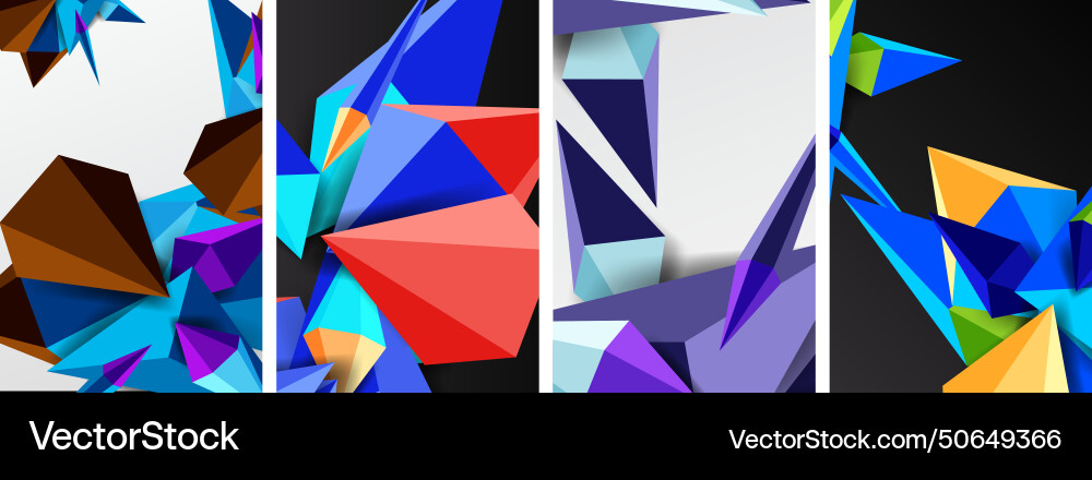 Triangle abstract concepts poster set – Royalty-Free Vector | VectorStock