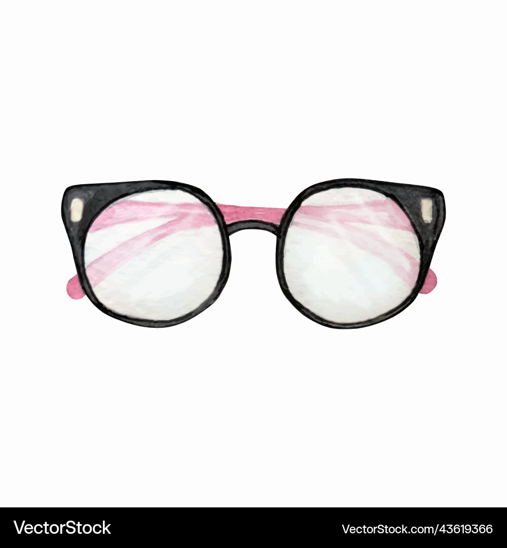 Watercolor of eyeglasses Royalty Free Vector Image
