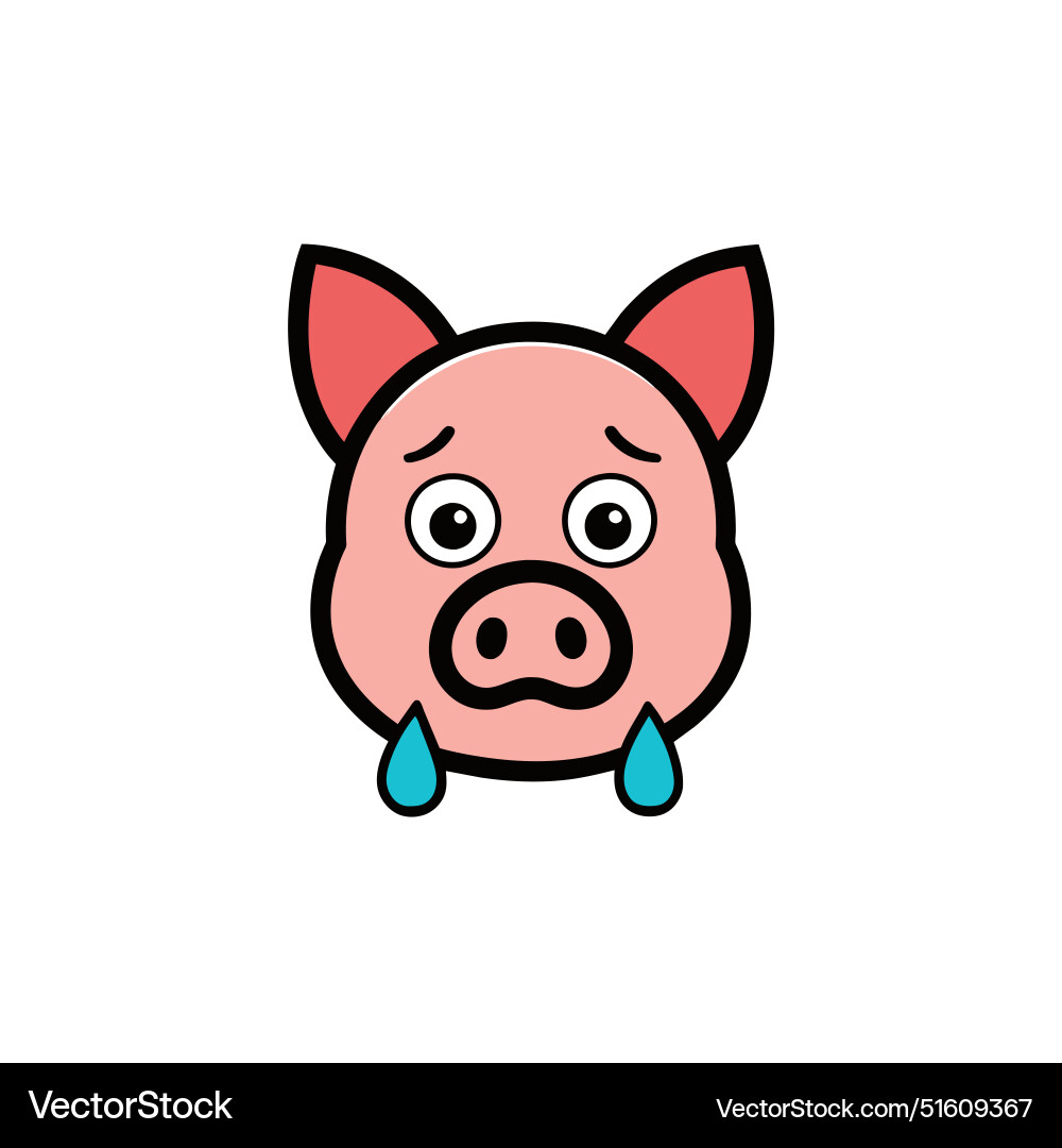Berkshire pig cries icon Royalty Free Vector Image