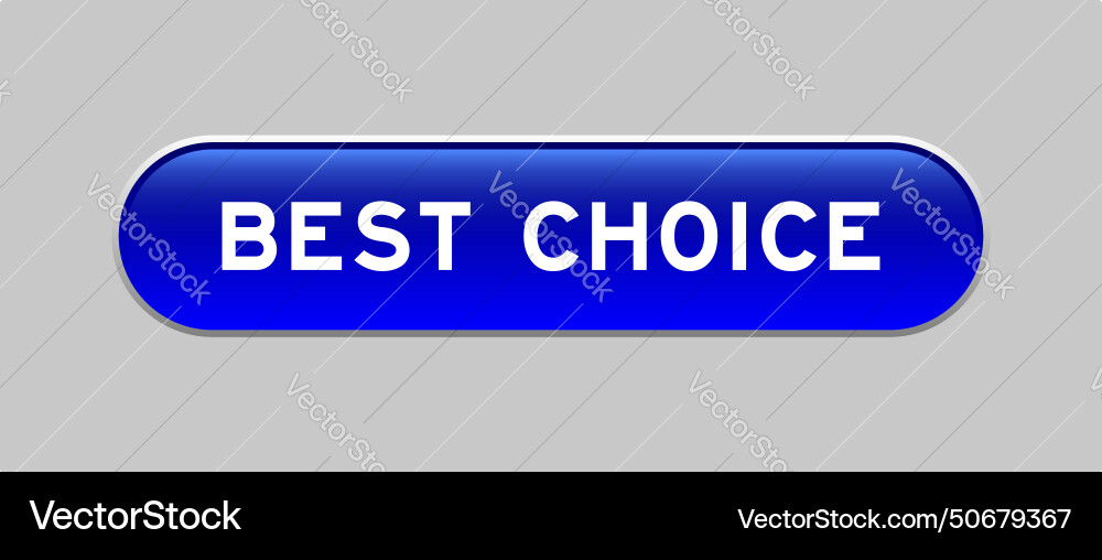 Blue color capsule shape button with word best Vector Image