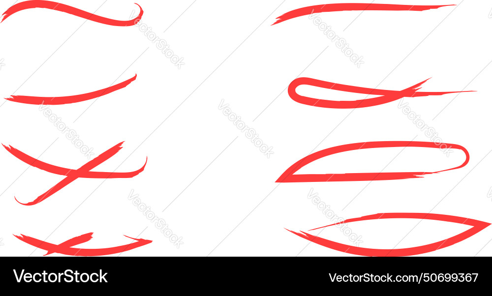 Crayon brush stroke red underline chalk pen Vector Image