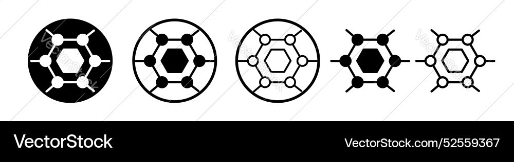 Graphene icon set on white background Royalty Free Vector