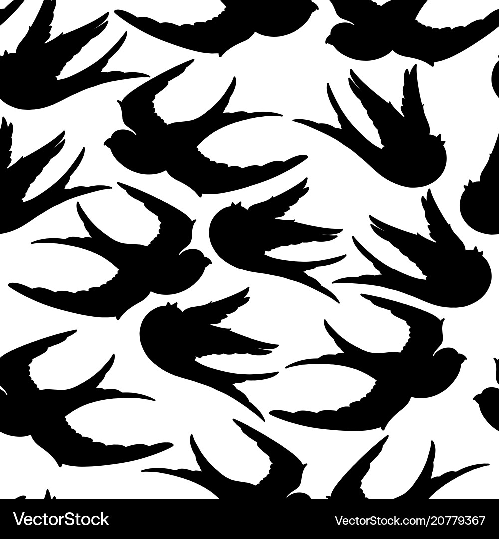 Graphic silhouettes of flying birds Royalty Free Vector