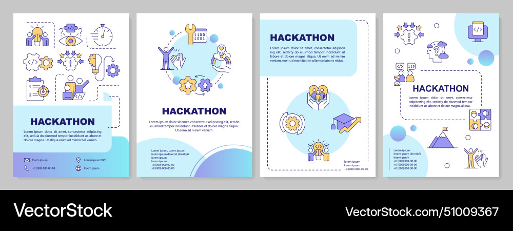 Hackathon green circle brochure template Vector Image
