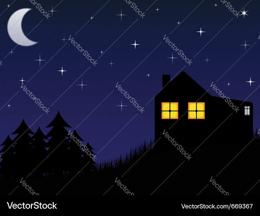 House in the forest Royalty Free Vector Image - VectorStock