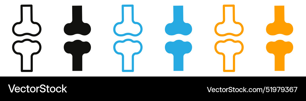 Human knee bone joint icon mark in filled style Vector Image