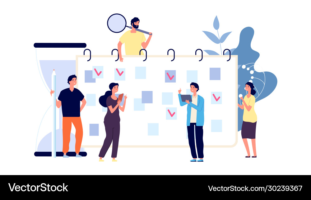 Office Workers Planning Strategy Royalty Free Vector Image