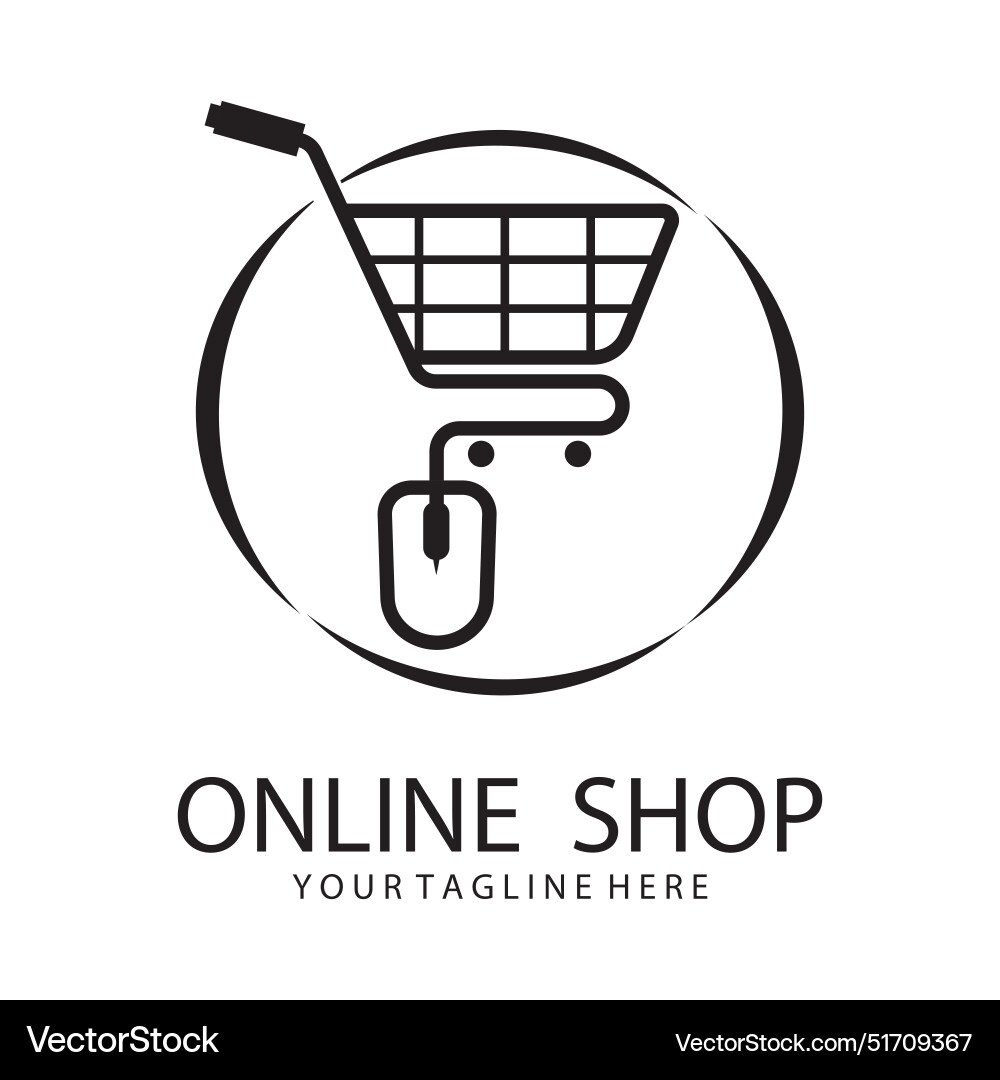 Online shop logo template Royalty Free Vector Image