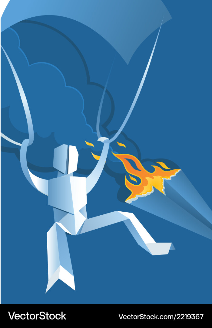 Paper parachute jumper Royalty Free Vector Image