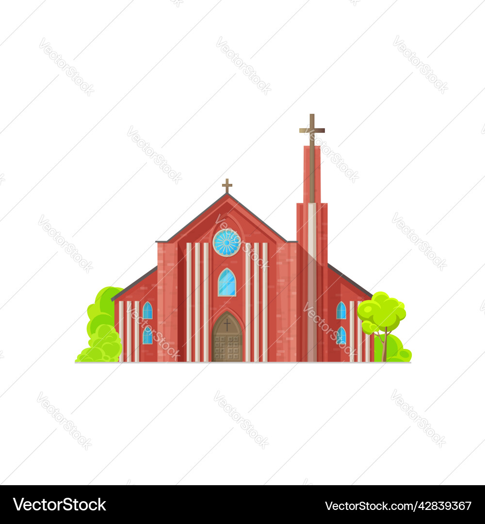 Protestant church christian temple building icon Vector Image