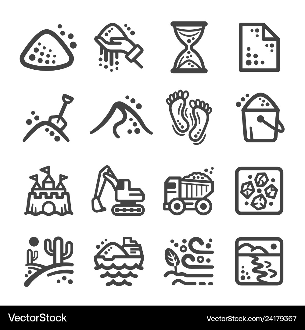 Sand Icon Collection Royalty Free Vector Image