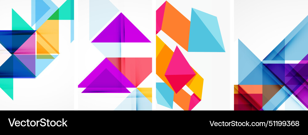 A set of colorful geometric shapes on white Vector Image