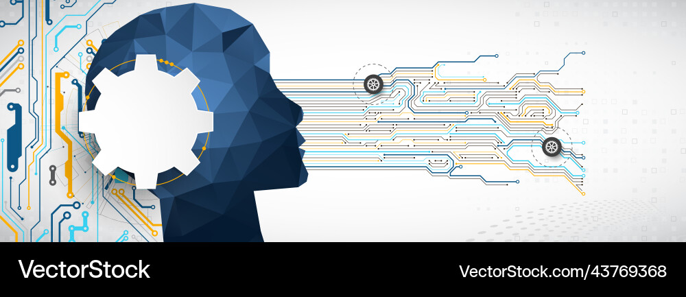 Artificial intelligence ai machine cyber mind Vector Image