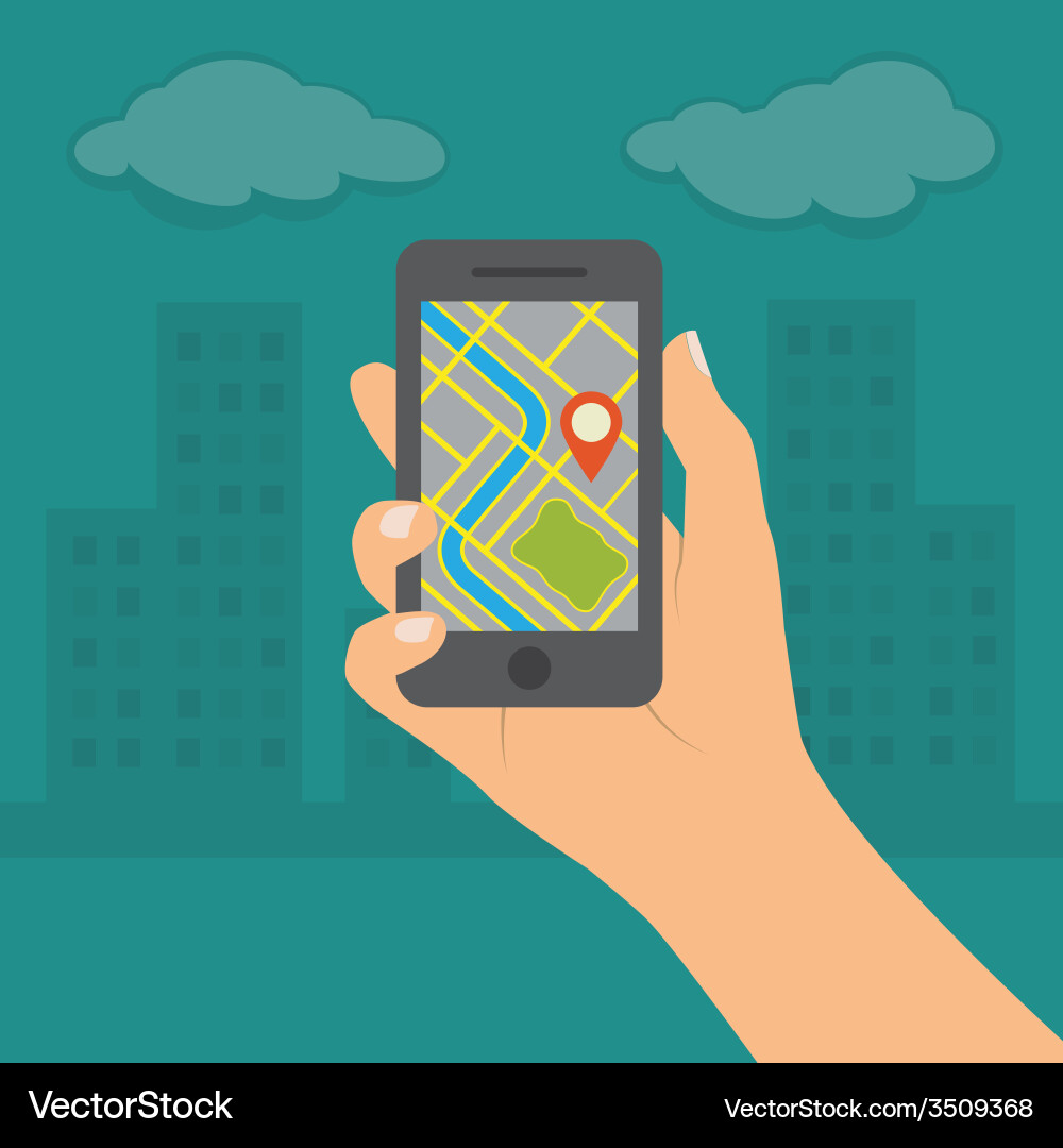 GPS Navigation Smartphone Royalty Free Vector Image