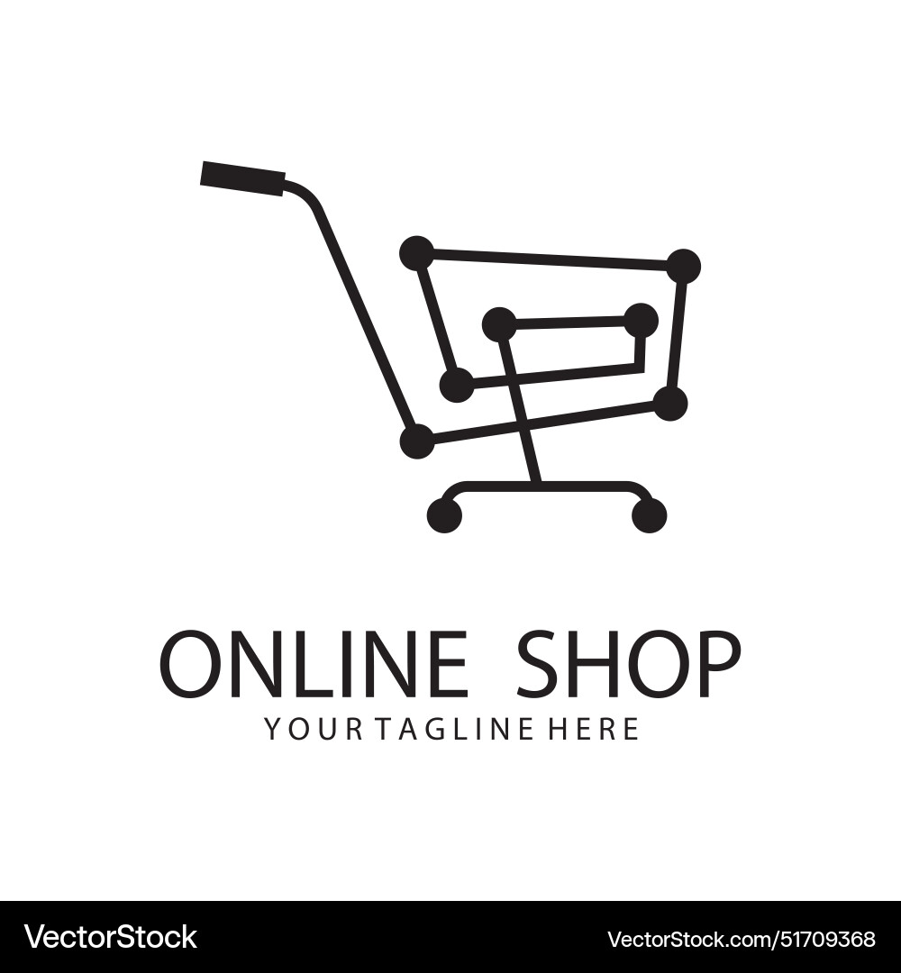 Online shop logo template Royalty Free Vector Image